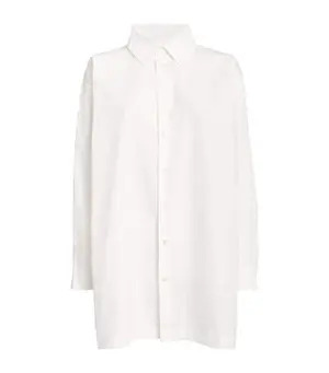 Eskandar Slim A-line Back-pleat Shirt - White