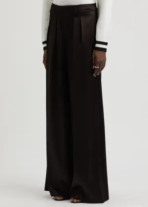 Alice + Olivia Eloise Wide-leg Satin Trousers