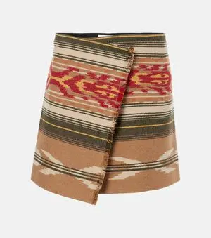 MARANT ETOILE Adelaide Fringed Wool-blend Miniskirt