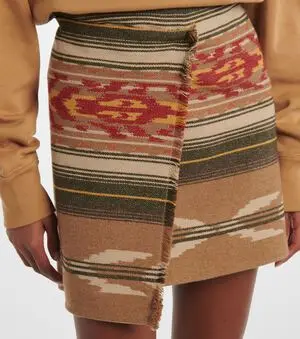 MARANT ETOILE Adelaide Fringed Wool-blend Miniskirt