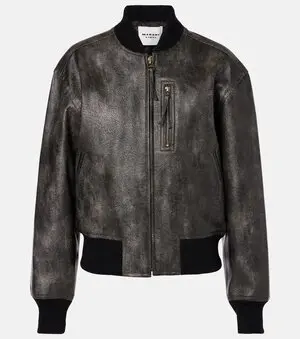 MARANT ETOILE Crisley Faux Leather Bomber Jacket