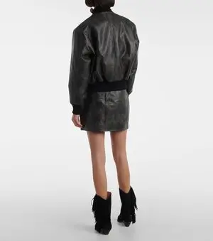 MARANT ETOILE Crisley Faux Leather Bomber Jacket