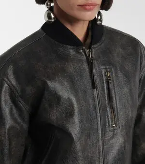 MARANT ETOILE Crisley Faux Leather Bomber Jacket