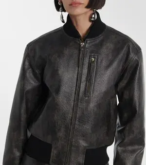 MARANT ETOILE Crisley Faux Leather Bomber Jacket