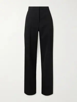 JIL SANDER Grain De Poudre Wool Straight-leg Trousers - Black