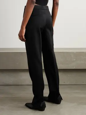 JIL SANDER Grain De Poudre Wool Straight-leg Trousers - Black