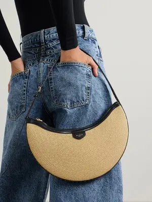 Alaïa Demi' Raffia Shoulder Bag - Neutrals