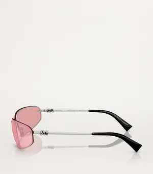 Miu Miu Metal Mua50s Frameless Sunglasses - Silver