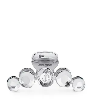 JIMMY CHOO Crystal Embellished Claw Hair Clip - Silver