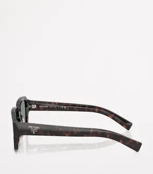 Prada Pr02zs Rectangle Sunglasses - Brown