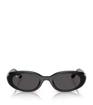 Ray-ban Rb4441d Oval Frame Sunglasses - Black