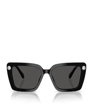 SWAROVSKI Acetate Cat Eye Sunglasses - Black
