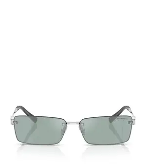 Tiffany & Co. Metal Rectangle Sunglasses - Silver