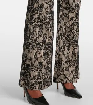 JOSEPH Patchwork Lace Flared Trousers