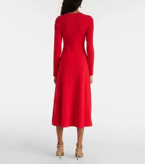 Veronica Beard Ribbed-knit Sweater Dress - Red