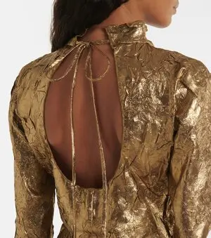 GANNI Metallic High Neck Top