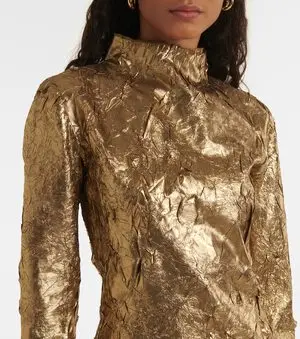 GANNI Metallic High Neck Top