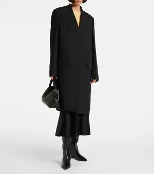 TOTEME Deep Pleated Coat In Ivory Glow