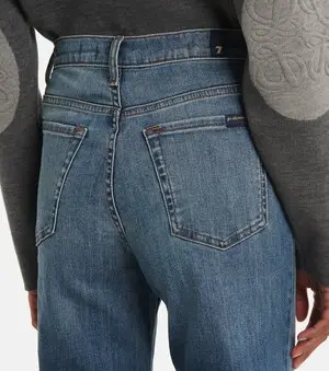 7 For All Mankind High-rise Flared Jeans In Groovy Wash
