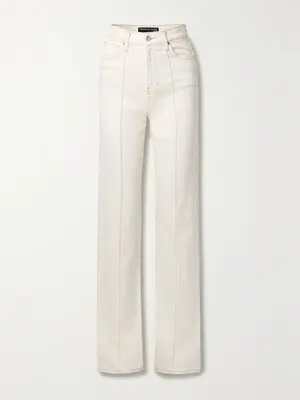 Veronica Beard Dylan High-rise Straight-leg Jeans - Neutrals