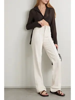 Veronica Beard Dylan High-rise Straight-leg Jeans - Neutrals