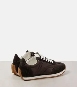 TOTEME Leather Trimmed Sneakers - Brown