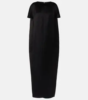 Khaite Webster Satin Maxi Dress - Black