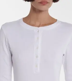 NILI LOTAN Jordan Henley Cotton T-shirt