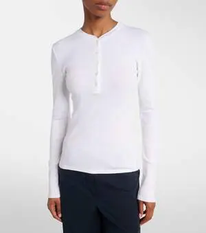 NILI LOTAN Jordan Henley Cotton T-shirt