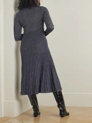 JOSEPH Ribbed Lurex Midi Dress