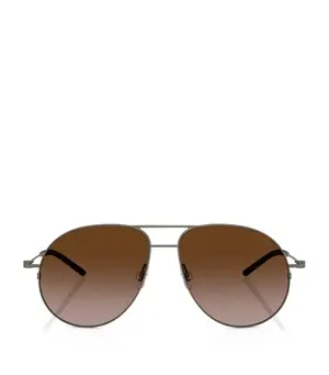 Moncler Moncler Steel Aviator Sunglasses Grey