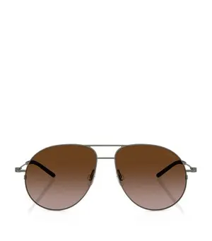 Moncler Moncler Steel Aviator Sunglasses Grey