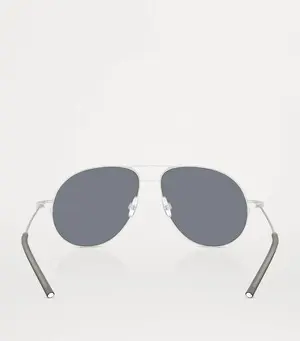 Moncler Steel Aviator Sunglasses - Silver