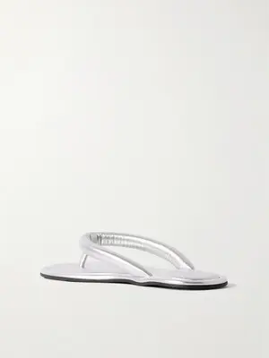 ST. AGNI Sumi Padded Metallic Leather Flip Flops