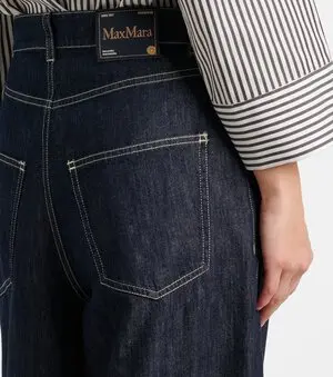 Max Mara High-rise Wide-leg Cotton Trousers