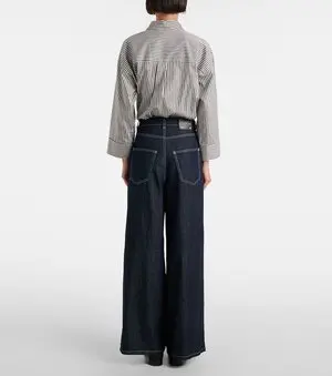 Max Mara High-rise Wide-leg Cotton Trousers