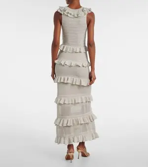 Zimmermann Metallic Frilled Maxi Dress