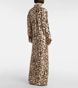 Sportmax Astoria Leopard Print Silk Gown