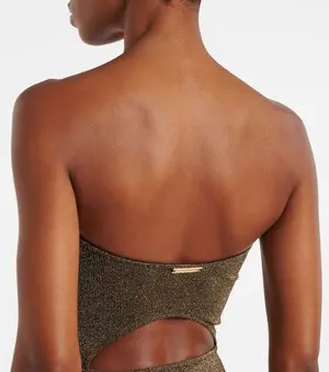 ALEXANDRA MIRO Anya Cut Out Lame Swimsuit