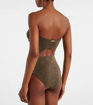 ALEXANDRA MIRO Anya Cut Out Lame Swimsuit