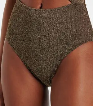 ALEXANDRA MIRO Anya Cut Out Lame Swimsuit