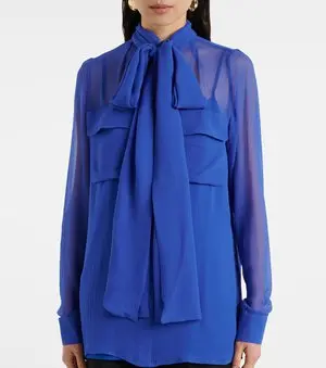 Costarellos Silk Georgette Blouse