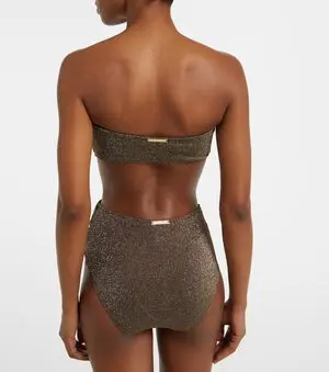 ALEXANDRA MIRO Dorit High-rise Bikini Bottoms - Gold