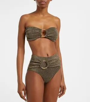 ALEXANDRA MIRO Dorit High-rise Bikini Bottoms - Gold