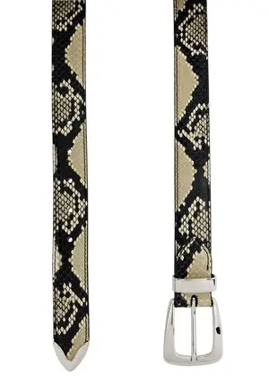Khaite Benny Snake-effect Leather Belt