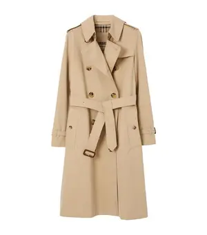 Burberry Kensington Long Trench Coat - Yellow