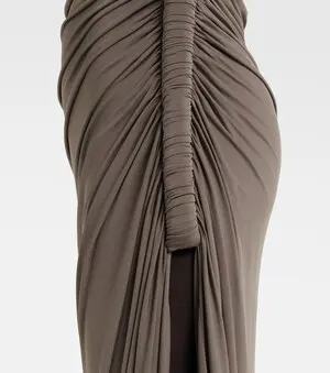 Alaïa Asymmetrical Ruched Midi Dress