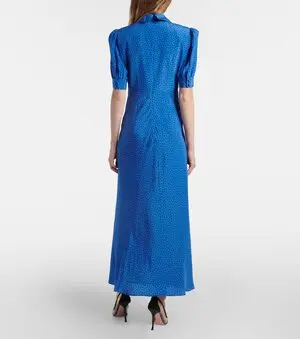 Alessandra Rich Polka-dot Silk Maxi Dress