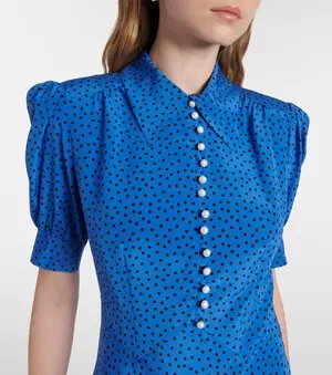 Alessandra Rich Polka-dot Silk Maxi Dress