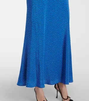 Alessandra Rich Polka-dot Silk Maxi Dress